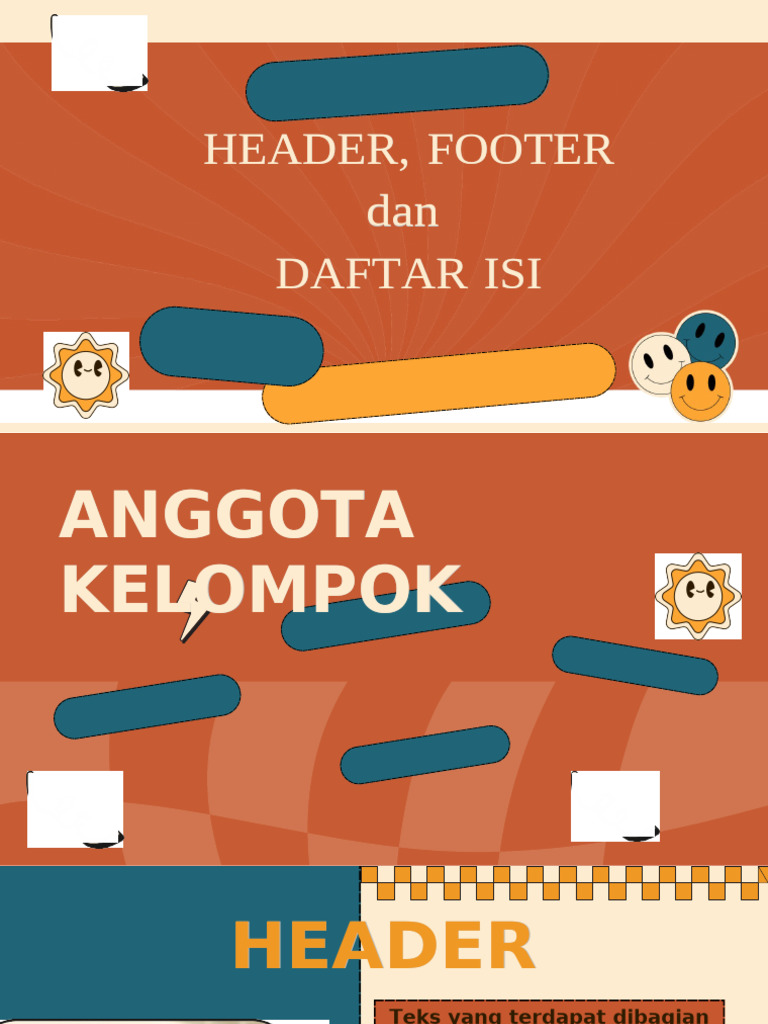 Header, Footer, Daftar Isi | PDF