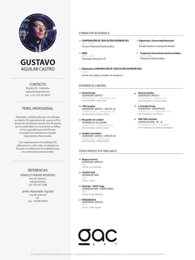 CV-Gustavo Aguilar | PDF | Diseño gráfico | Diseño