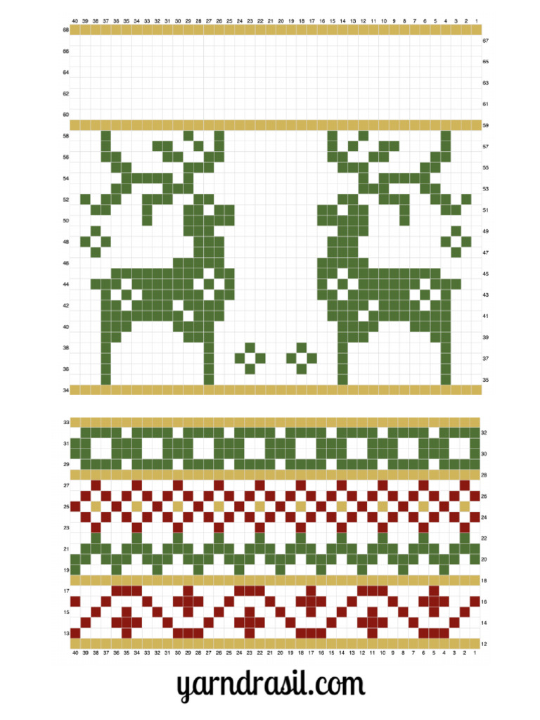 Reindeer Stocking Chart by Yarndrasil | PDF