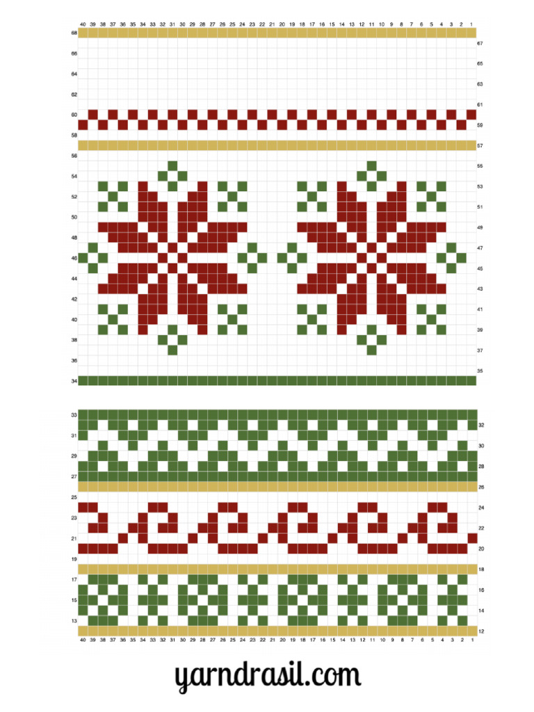 Selburose Stocking Chart by Yarndrasil | PDF