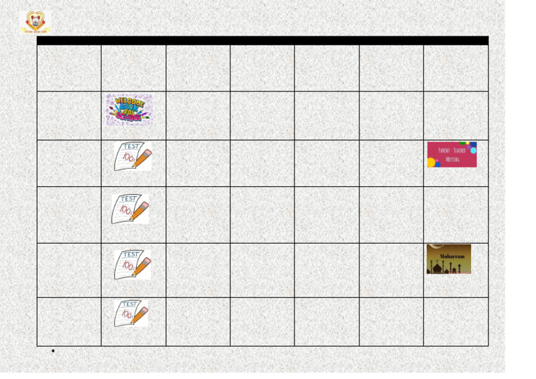 School Events & Test Schedule | PDF
