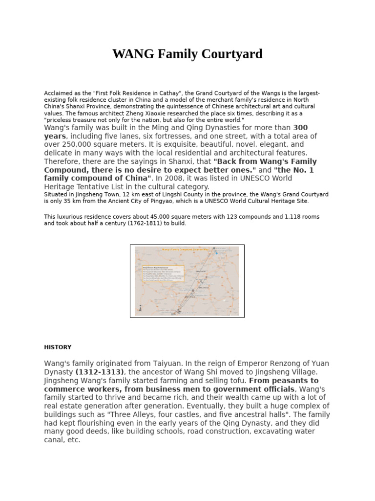 Wang Family Courtyard Pdf Qing Dynasty China