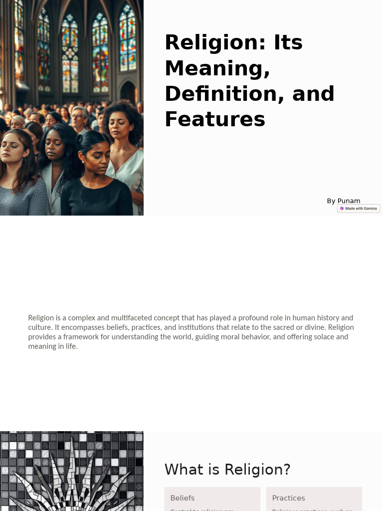 Religion Its Meaning Definition and Features | PDF | Deities | God