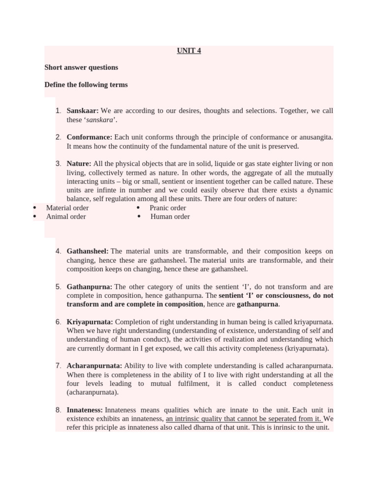 Model Question Bank Unit-4 | PDF | Soil | Nature