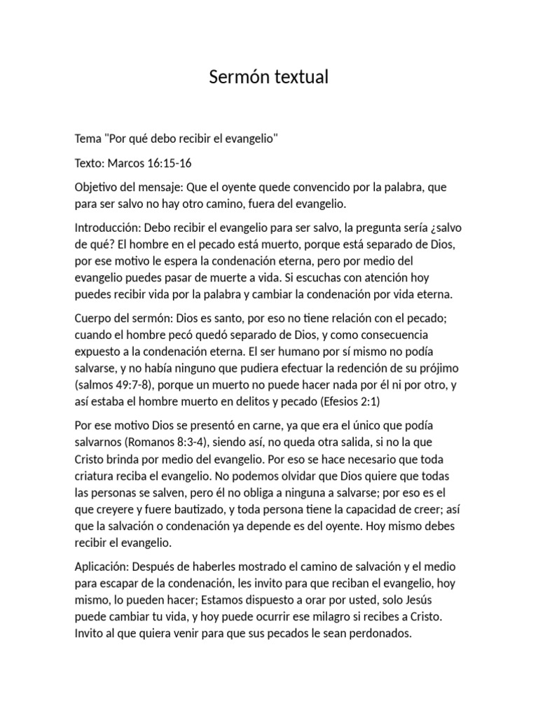 Sermón Textual | PDF