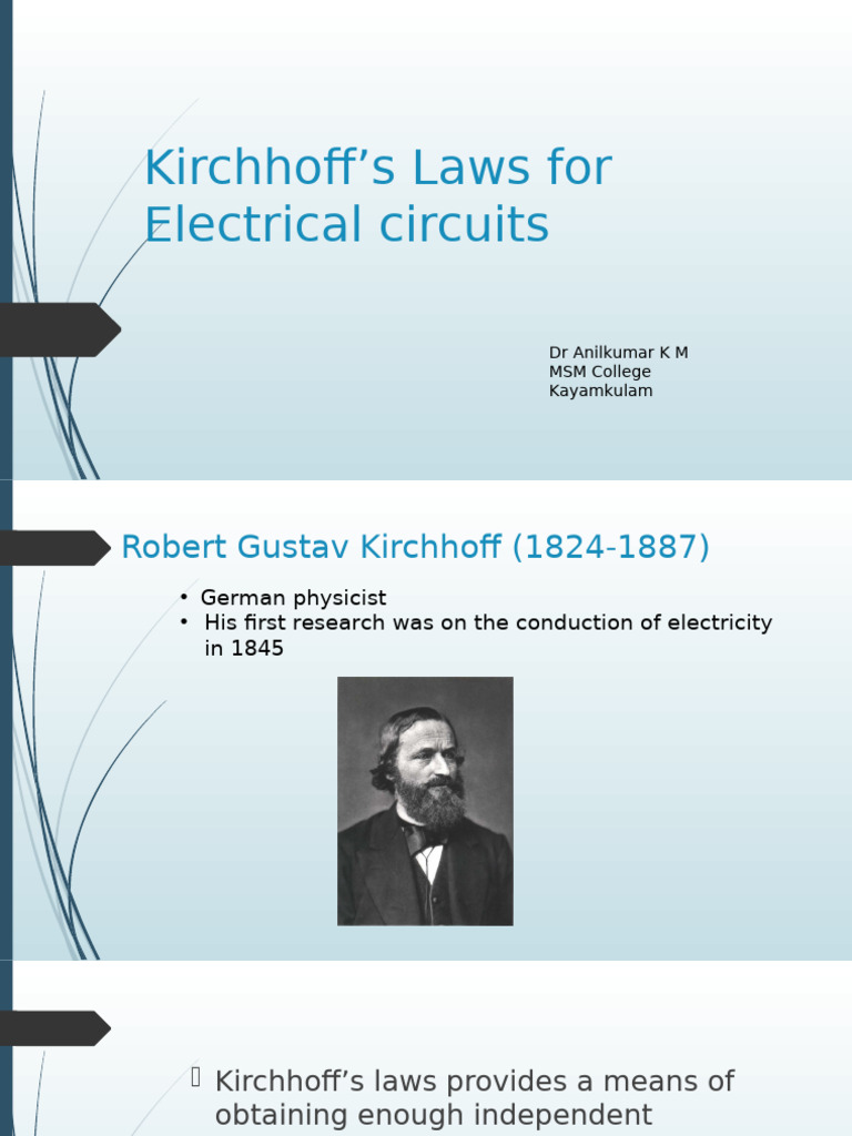 Kirchhoff's Laws for Circuit Analysis | PDF | Electrical Network | Voltage