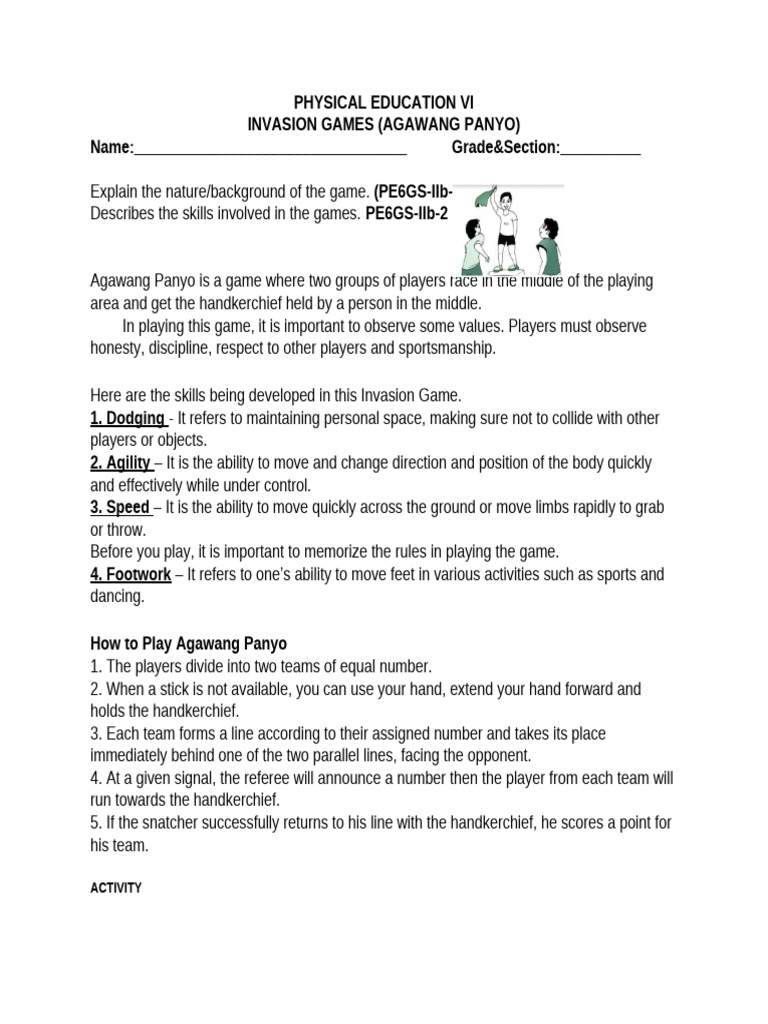 Activity Sheets Pe Vi | PDF