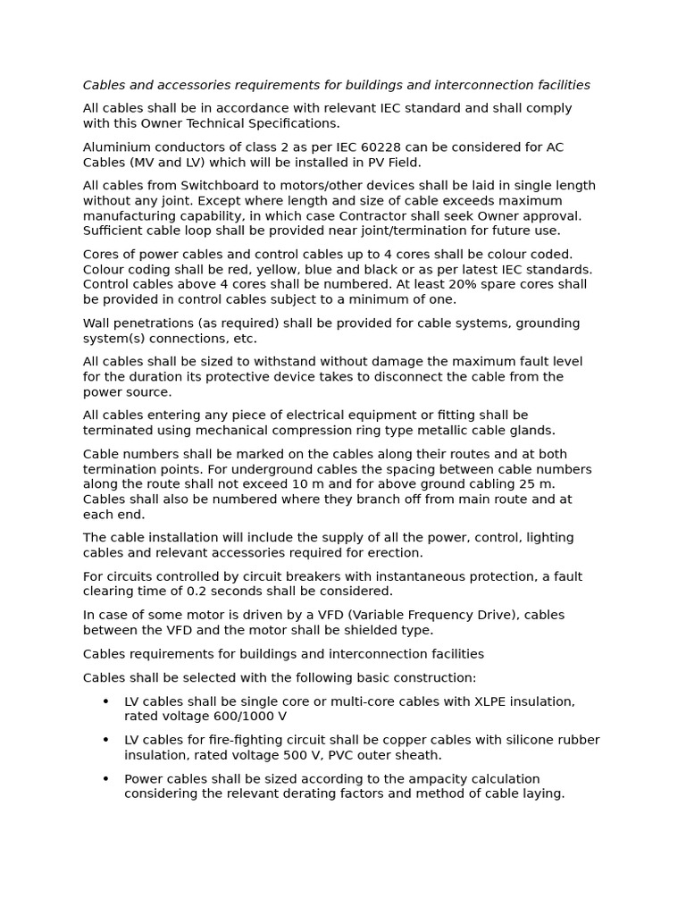 Cable Interconnection | PDF | Insulator (Electricity) | Electrical ...