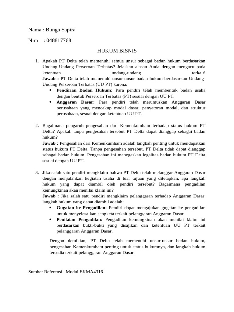 TGS 2 Hukum Bisnis | PDF