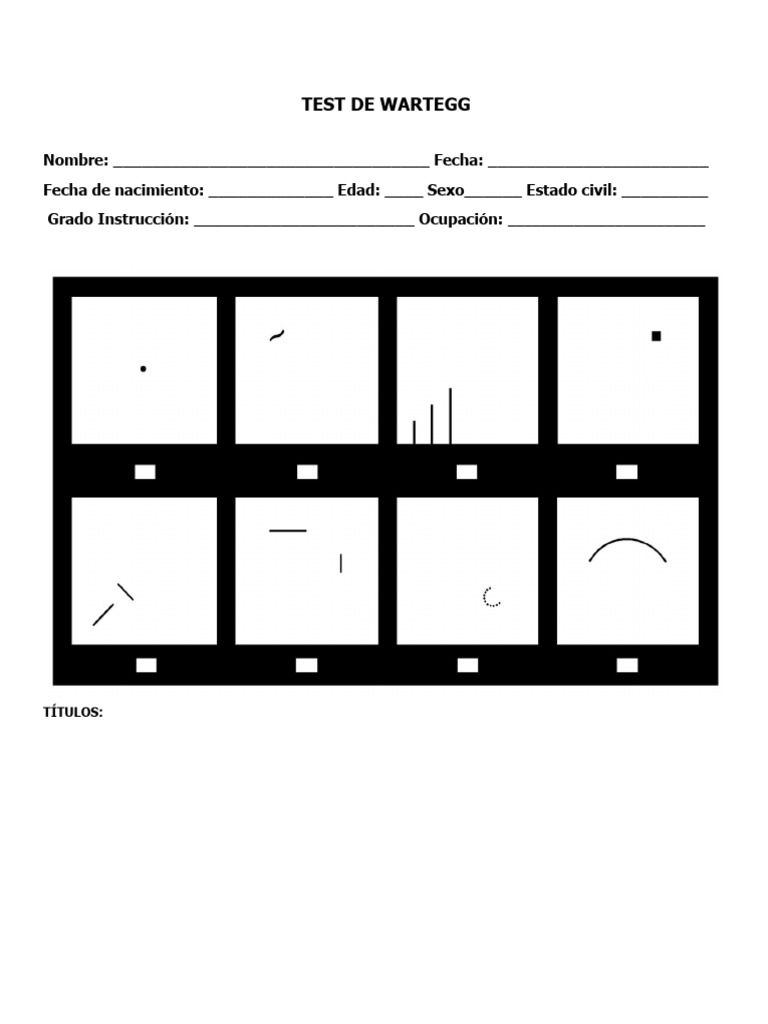 Test de Wartegg Hoja de Aplicacion 8 Campos | PDF