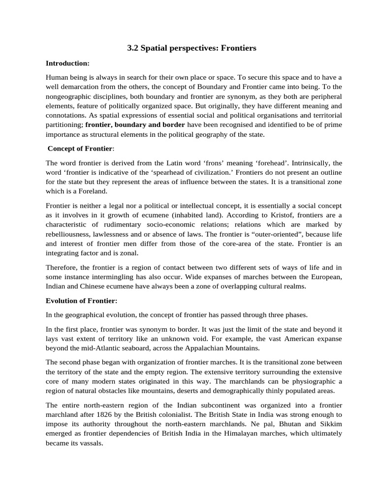 Spatial Perspectives-Frontier | PDF | Frontier | International Relations