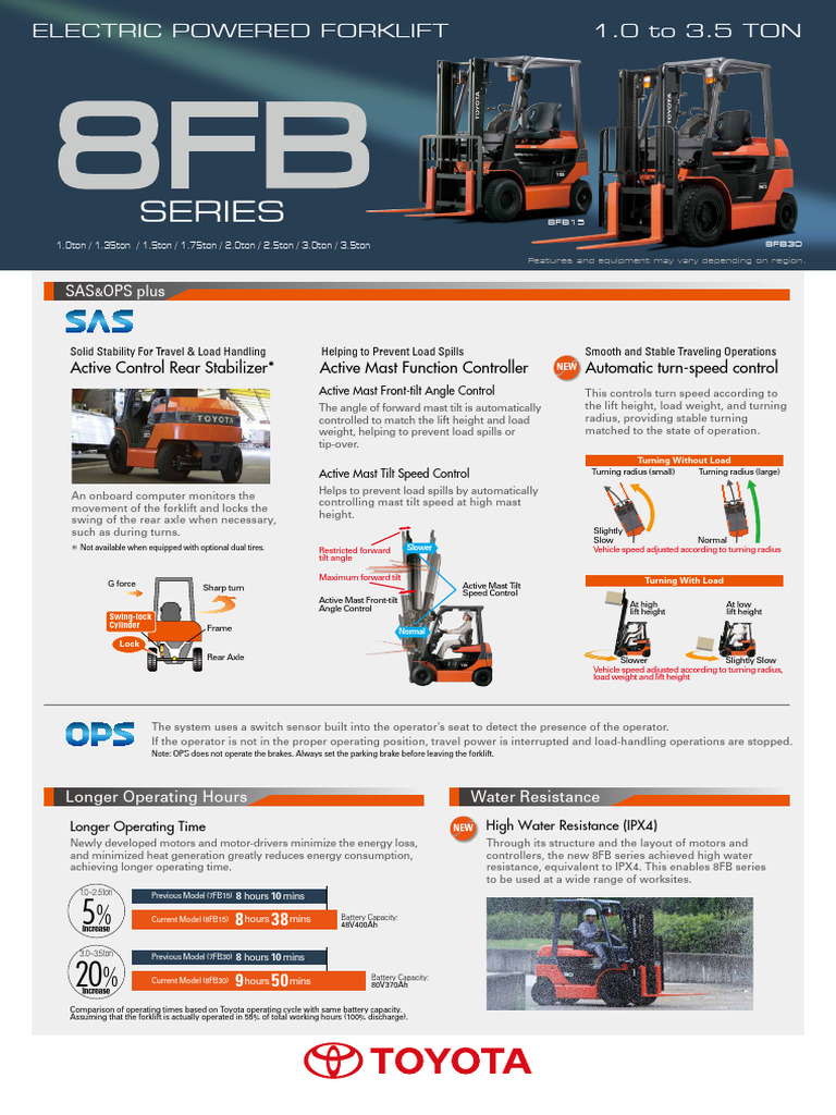 8FB Series Electric Forklifts Overview | PDF | Vehicles | Motor Vehicle