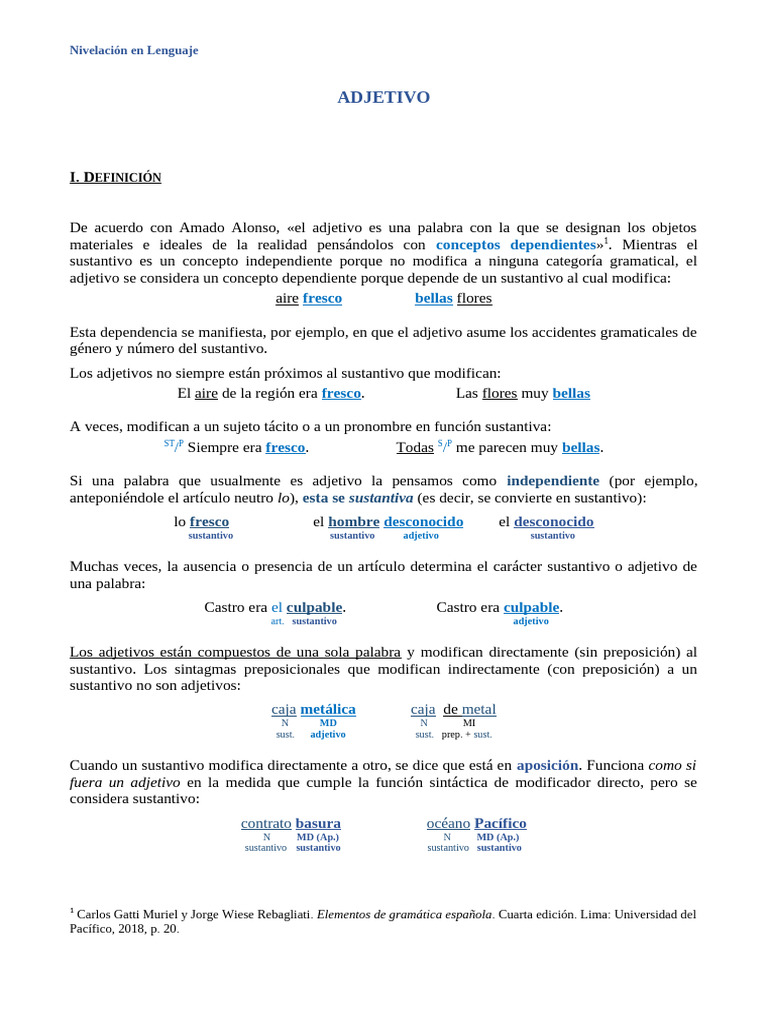 Clases y grados de adjetivos | PDF | Adjetivo | Sustantivo