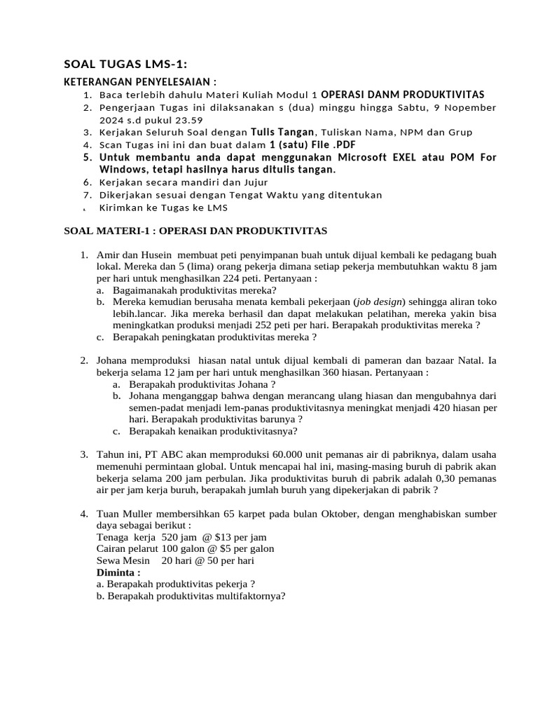 Soal Tugas Lms-1 | PDF