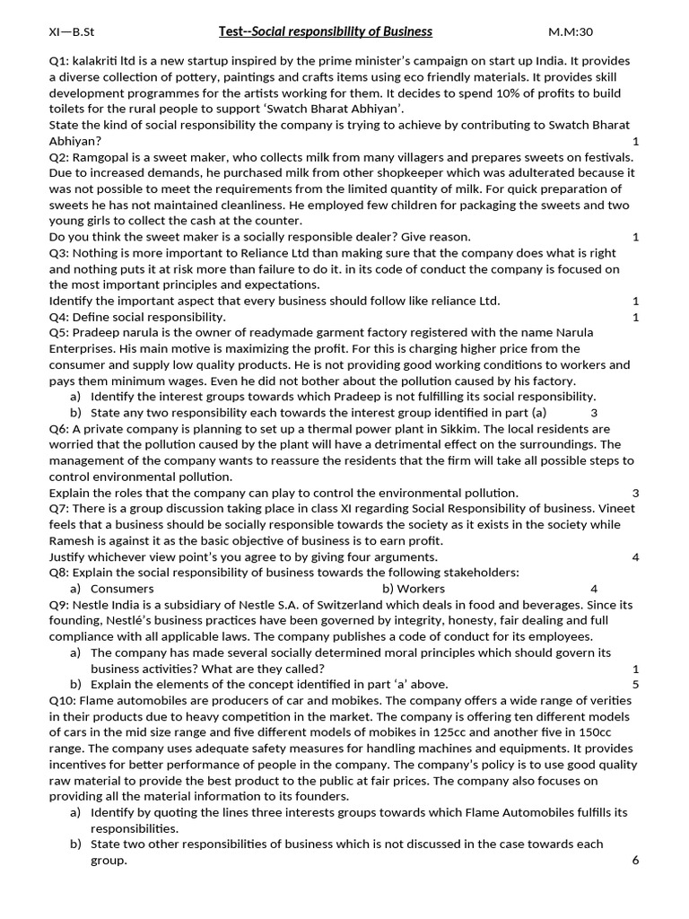 CH 6 Social Responisbility of Business | PDF | Economies | Business