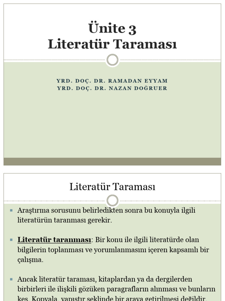 Literatür Tarama Hakkında Dosya | PDF
