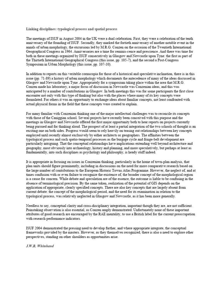 Linking Disciplines Typological Process and Spatial Process | PDF ...