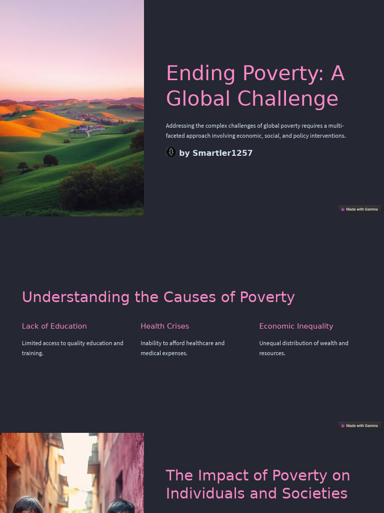 Ending Poverty A Global Challenge | PDF | Poverty | Poverty & Homelessness