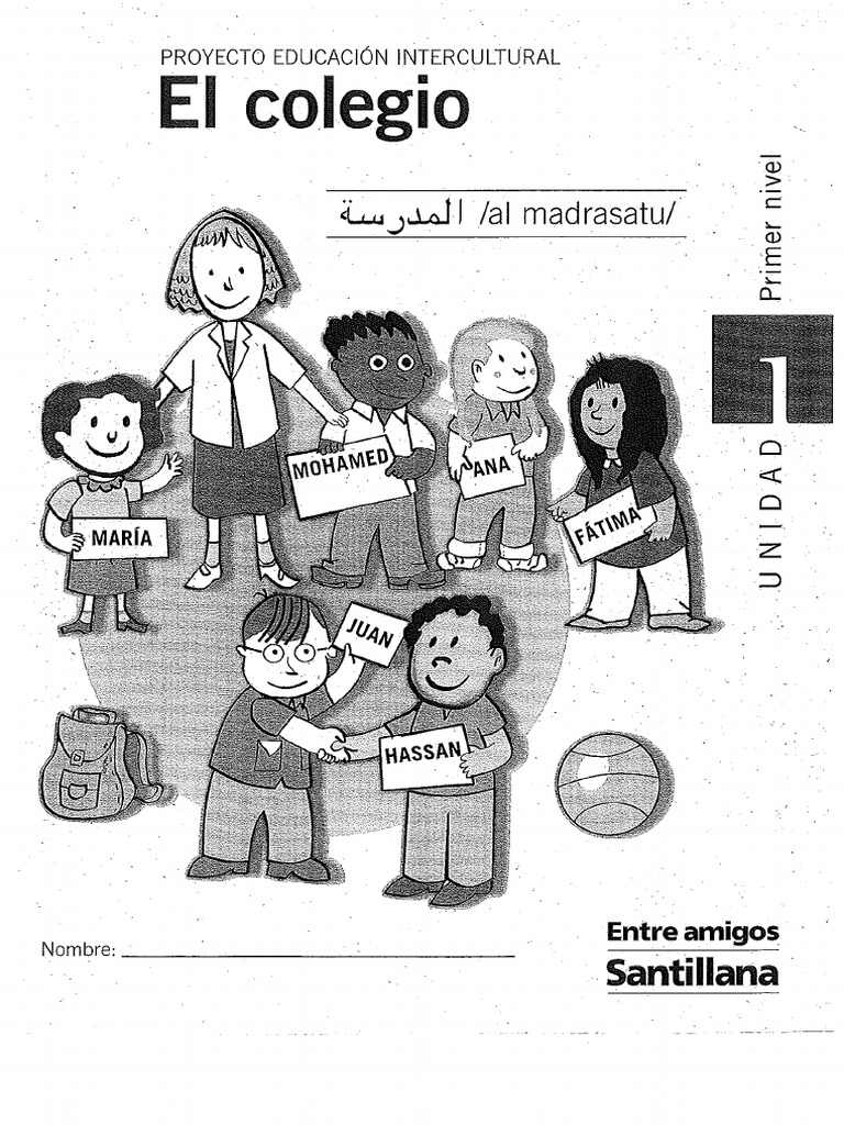 Proyecto Entre Amigos. Apoyo en Árabe - Santillana Unidad 1 | PDF