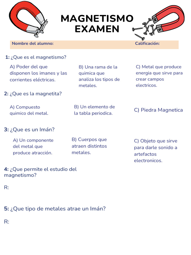 EXAMEN MAGNETISMO | PDF