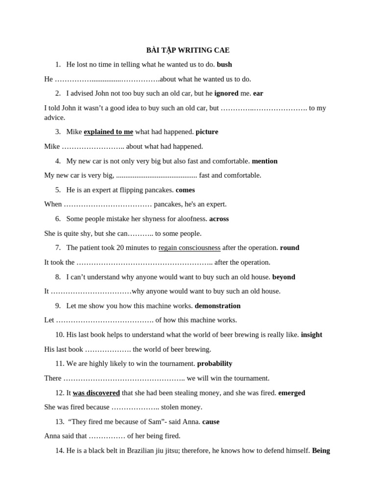 Practice writing CAE | PDF