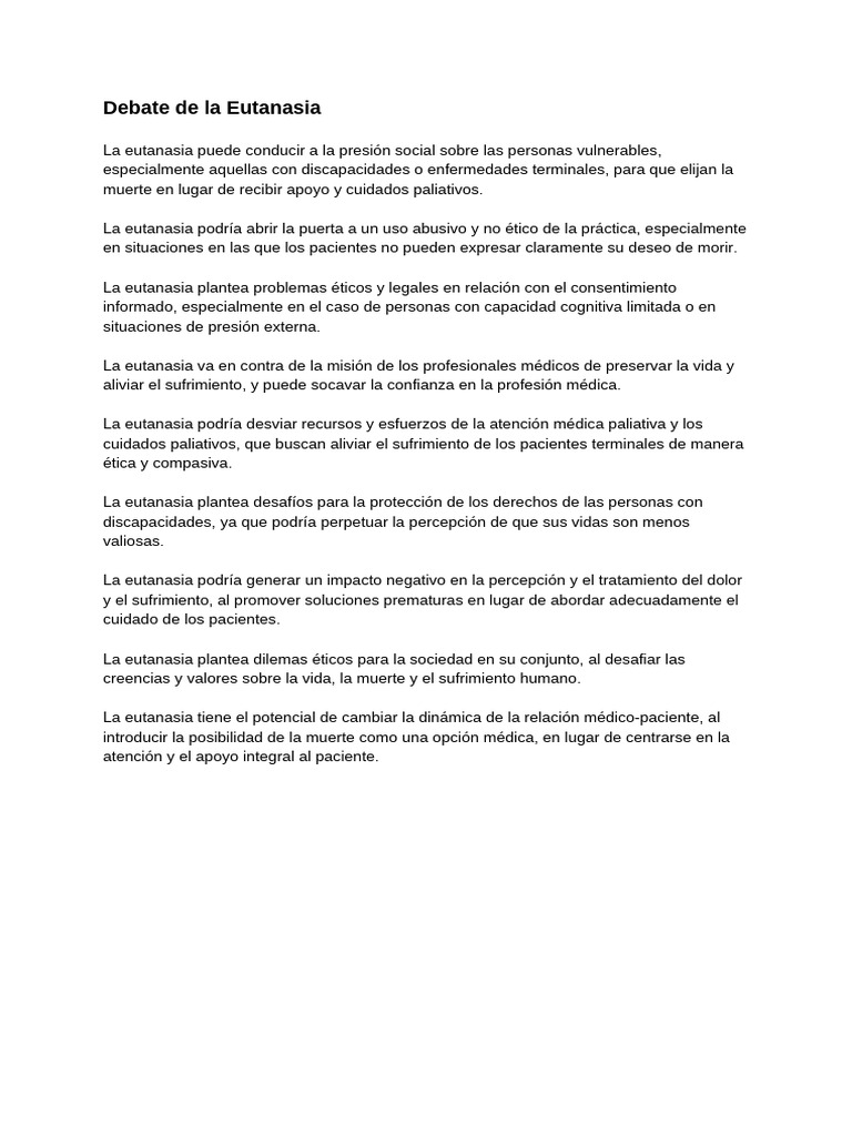 Debate_de_la_Eutanasia | PDF