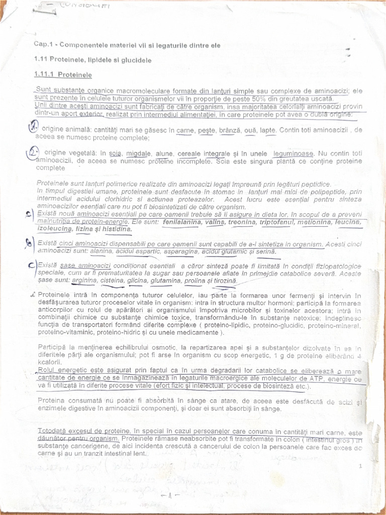 Cap.1 - Componentele Materiei Vii Si Legaturile Dintre Ele | PDF