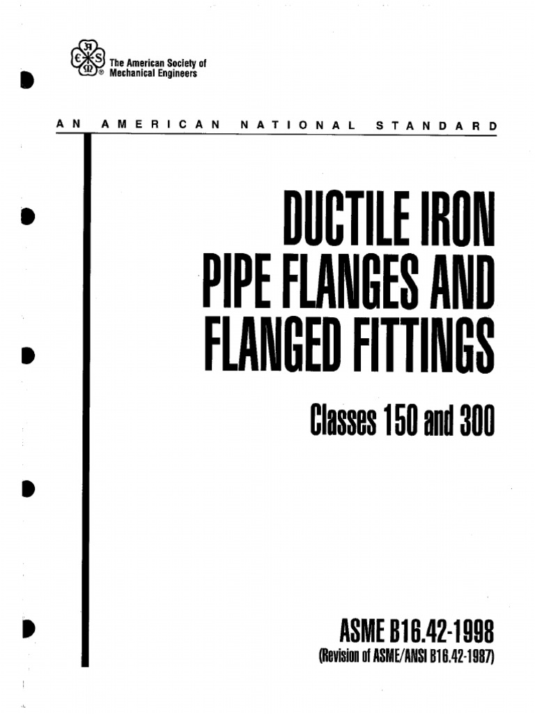 Asme B16.42-1998 Ductile Iron Pipe FlangesAnd Flanged Fittings ...