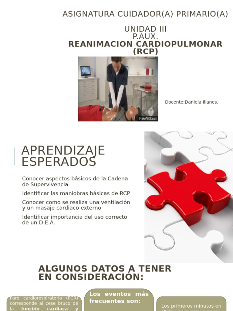 Asignatura Cuidador (A) Primario (A) Unidad Iii P.AUX.: Reanimacion ...