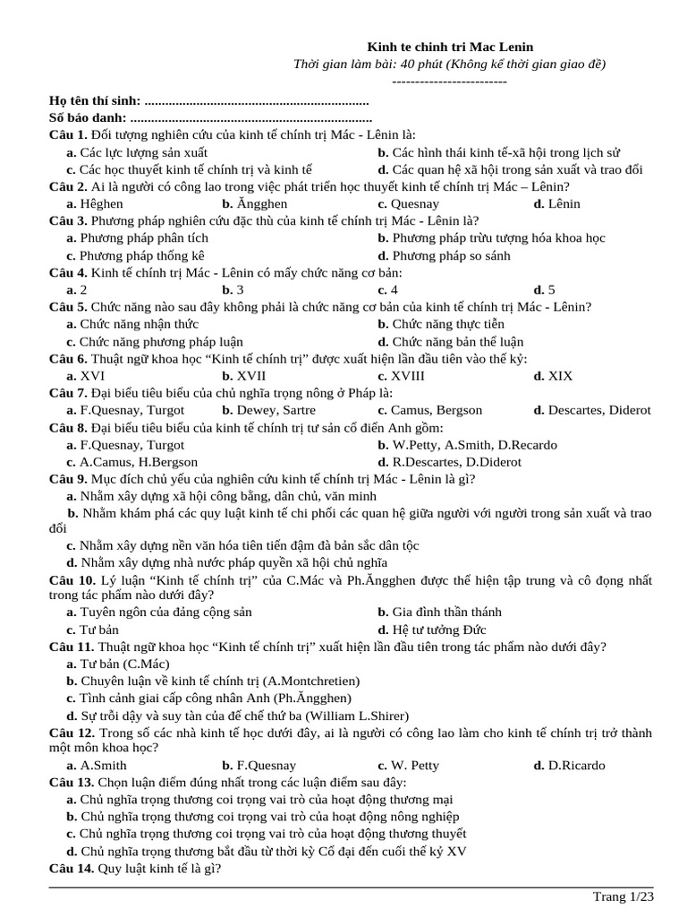 Kinh Te Chinh Tri Mac Lenin 40dc6b 16 08 2024 | PDF