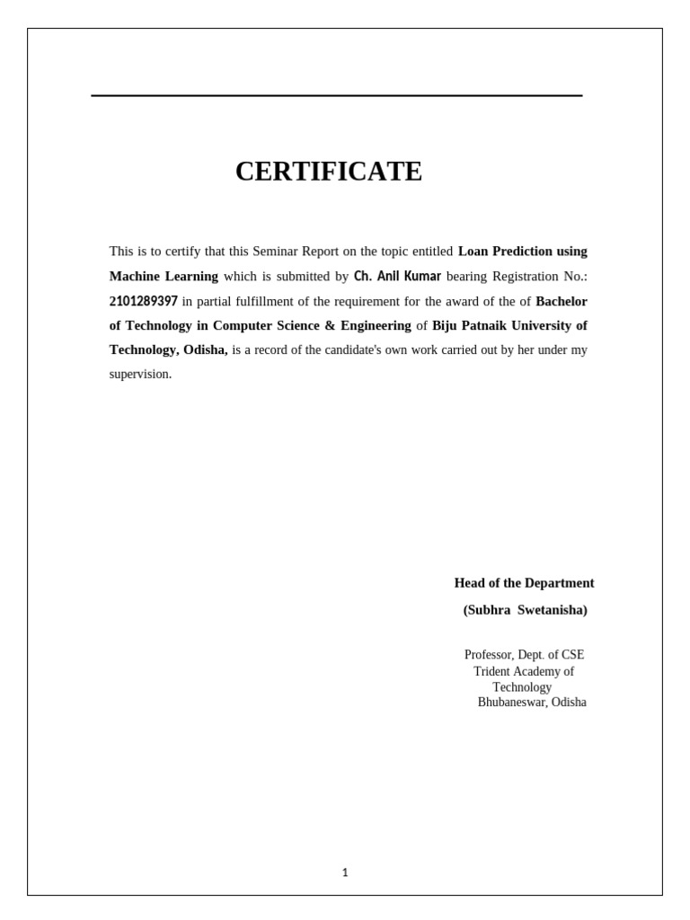 Report on Loan-Prediction using machine learning | PDF Report on Loan-Prediction using machine learning | PDF