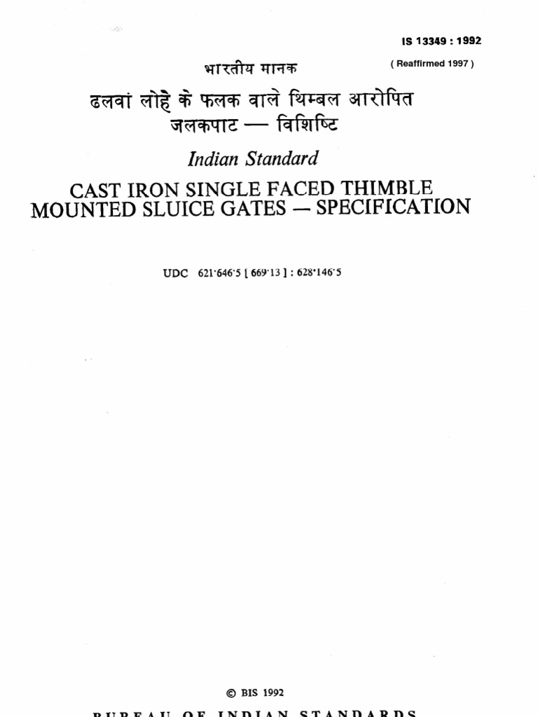 Is 13349 | PDF | Bronze | Screw