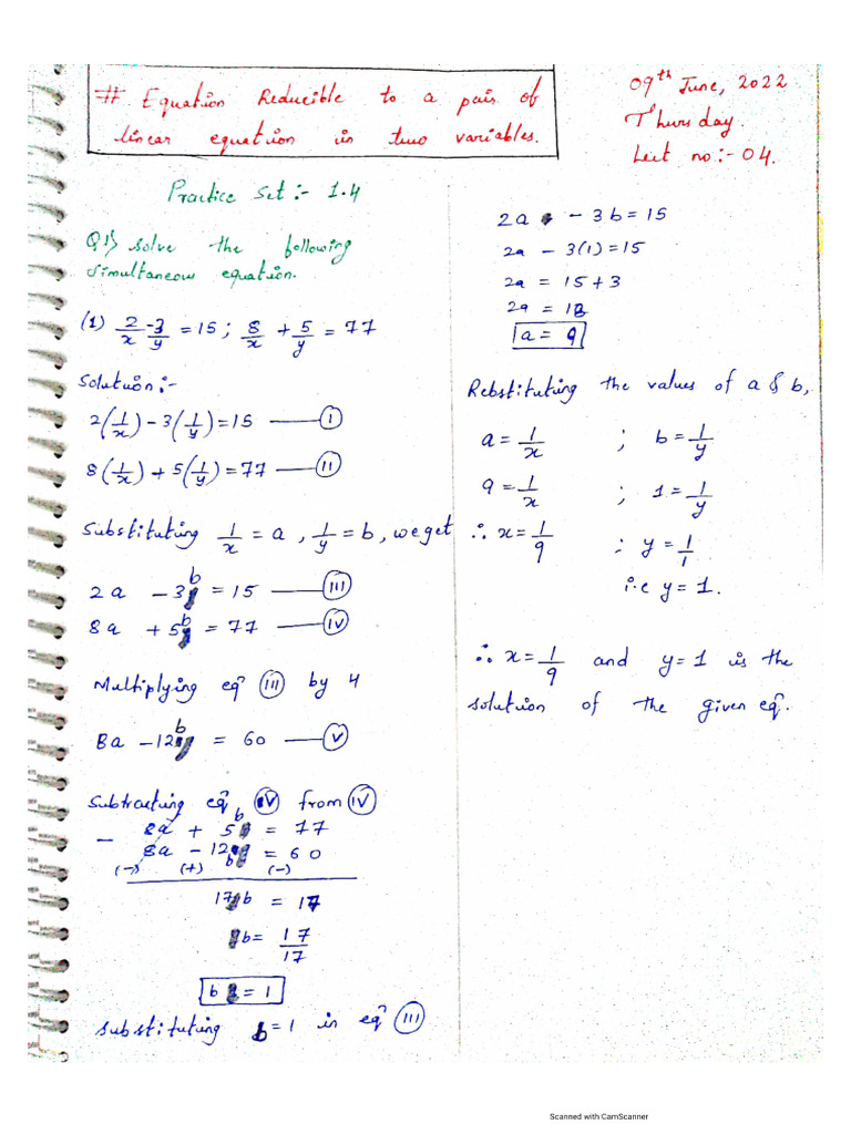Alg CHP 01 Ex 1.4 | PDF