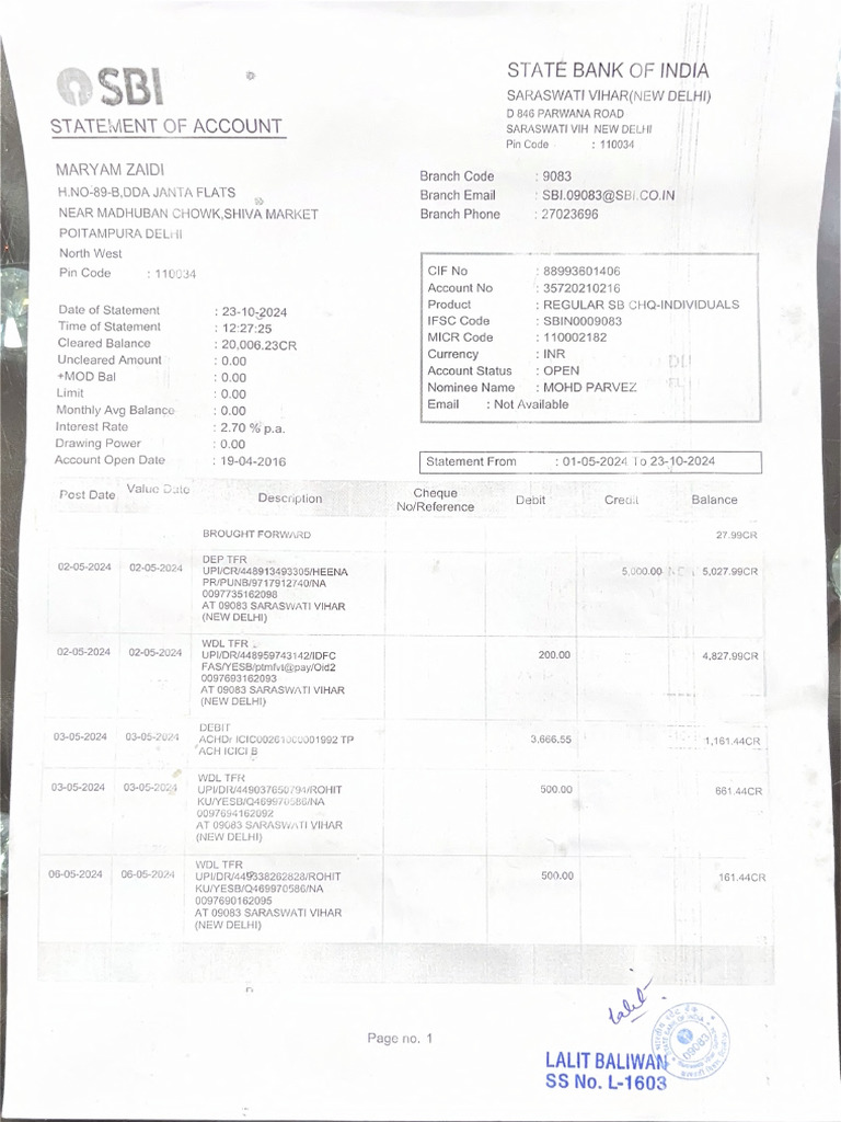 Statement of Account - Compressed | PDF