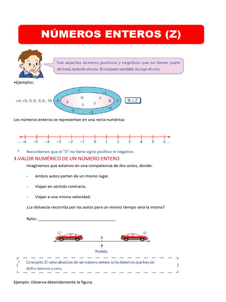 NUMEROS ENTEROS | PDF | Entero | Matemáticas NUMEROS ENTEROS | PDF | Entero | Matemáticas