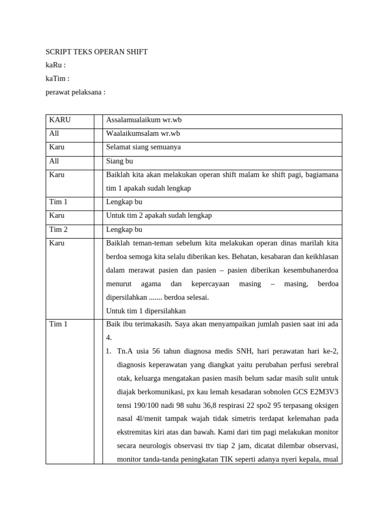 Script Teks Operan Shift | PDF