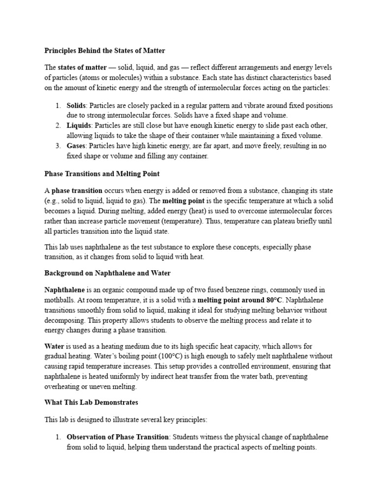 Principles Behind The States of Matter | PDF | Liquids | Gases