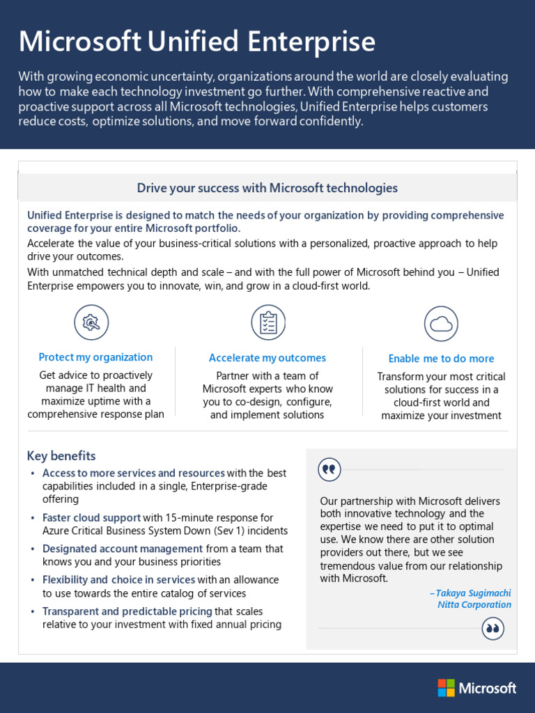 Unified Enterprise Datasheet | PDF | Cloud Computing | Microsoft Azure
