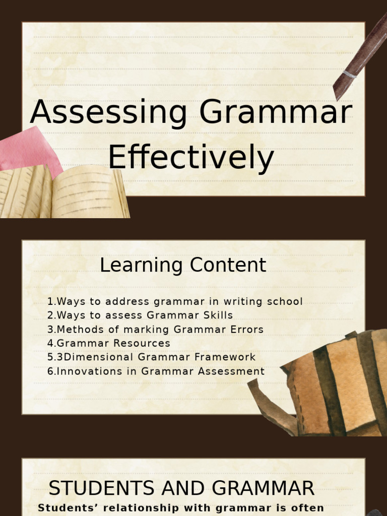 Assessing Grammar Effectively | PDF | Proofreading | Cognition