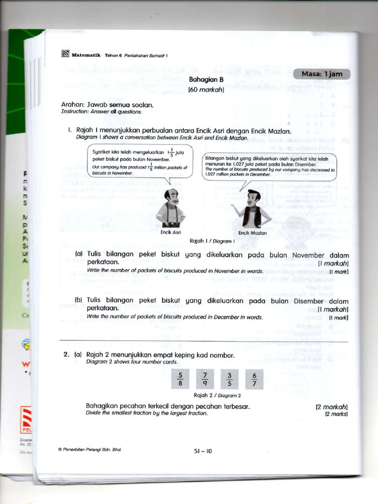 Math Darjah 6 Kertas Model Peperiksaan Akhir Tahun Soalan Subjektif ...