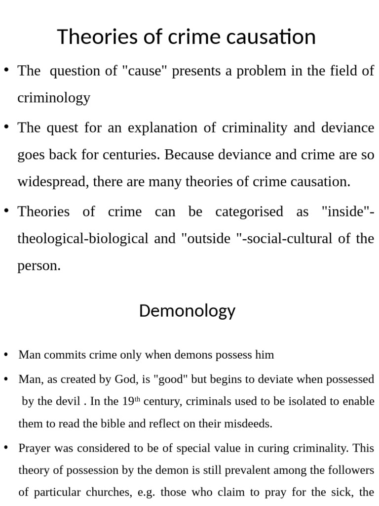 Theories of Crime Causation | PDF | Deviance (Sociology) | Crimes
