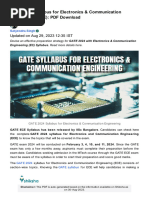 GATE ECE Syllabus 2025 | PDF | Electronic Engineering | Mathematical ...