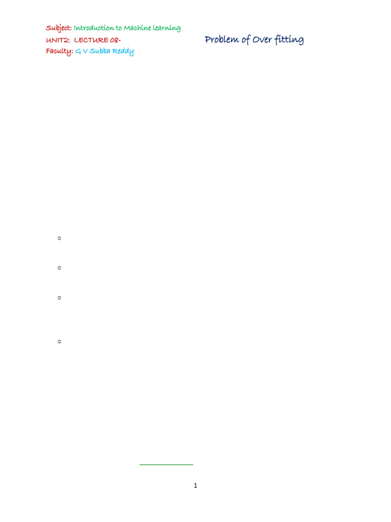 Overfitting vs Underfitting Explained | PDF | Machine Learning | Errors And Residuals