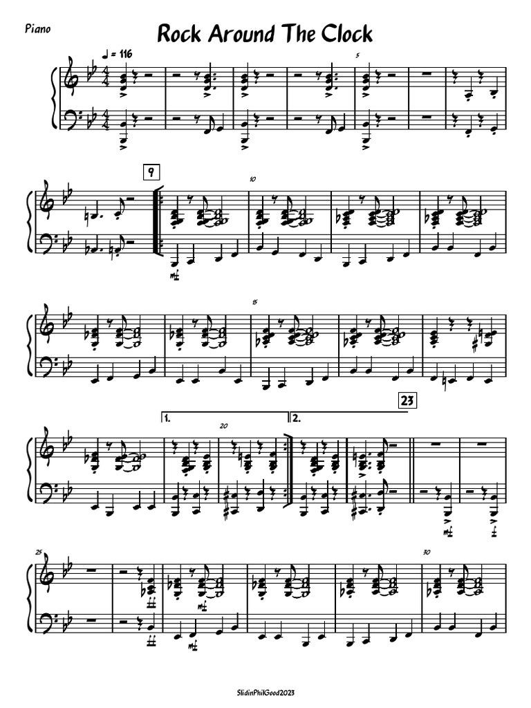Rock Around the Clock Piano Sheet | PDF