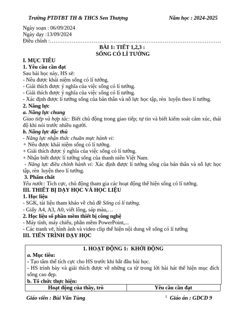 Giáo Án GDCD 9 | PDF