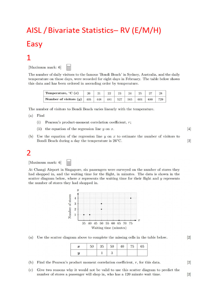 2 - AISL-Bivariate Statistics - RV | PDF