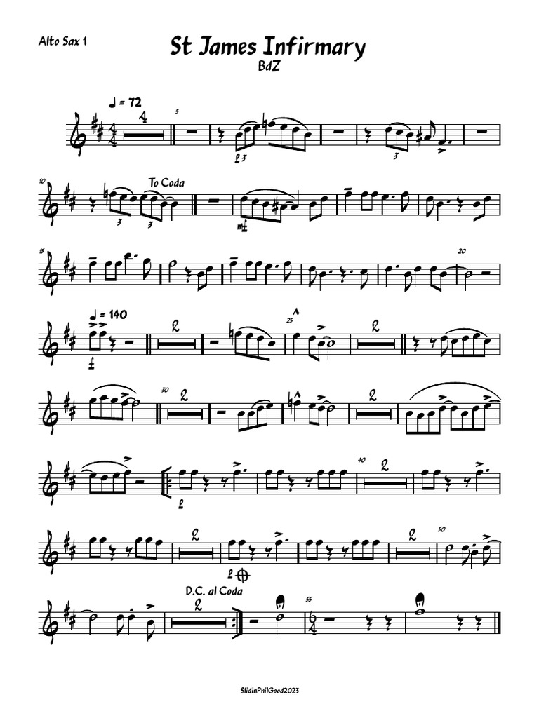 ST James Infirmary-Alto - Sax - 1 | PDF
