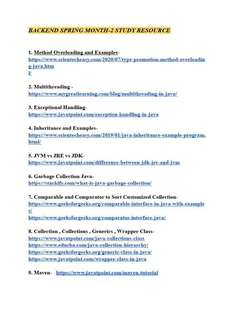 Backend Spring Month-2 Study Resource | PDF | Business | Computers
