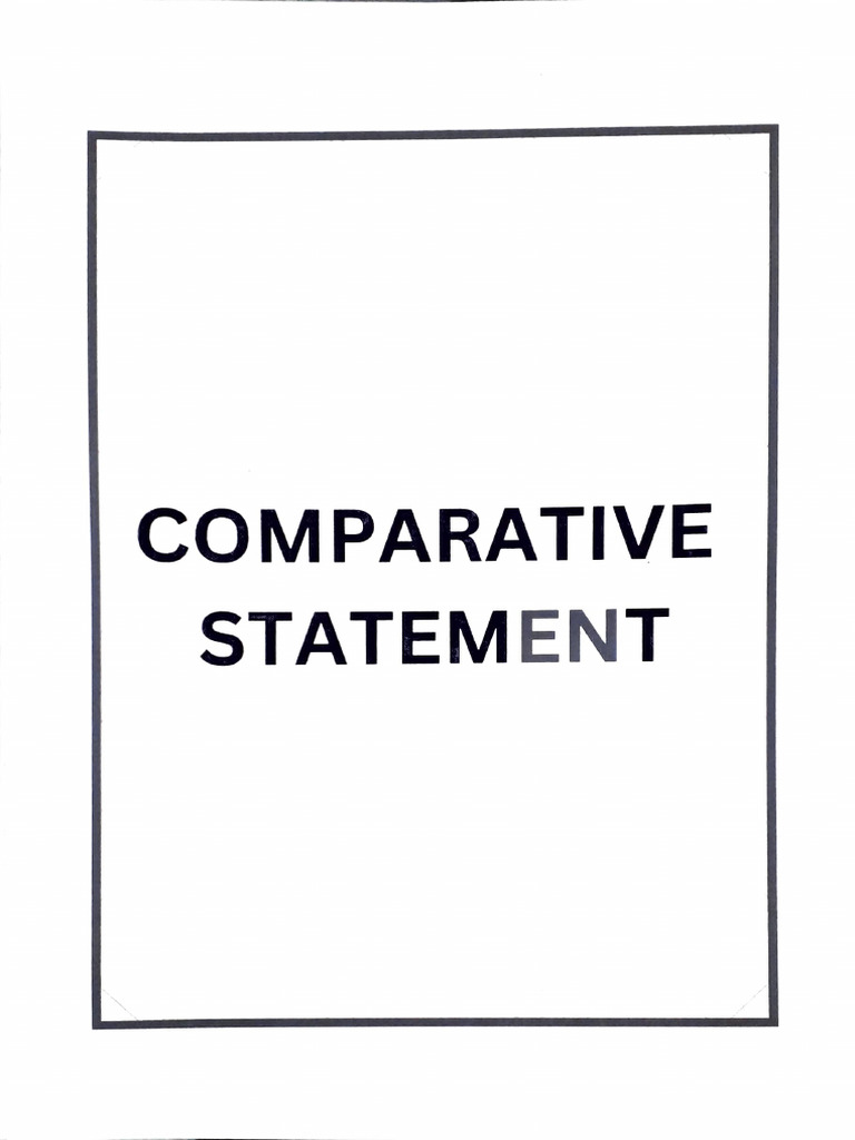 Common Size and Comparative Statement | PDF
