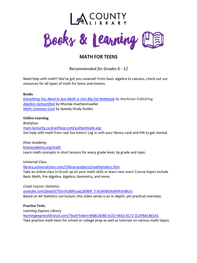 Math For Teens Connected Learning | PDF